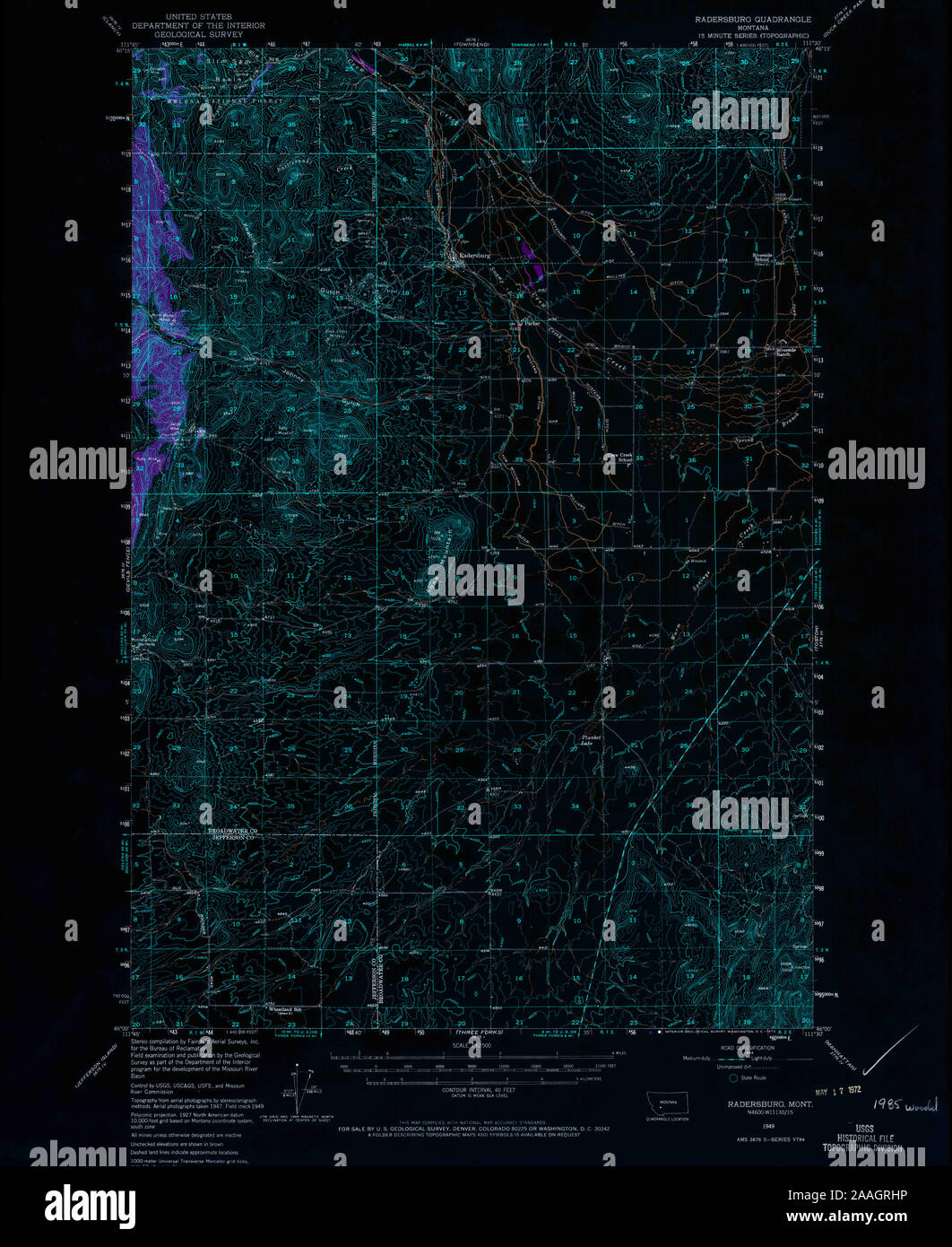Map of radersburg montana hi-res stock photography and images - Alamy