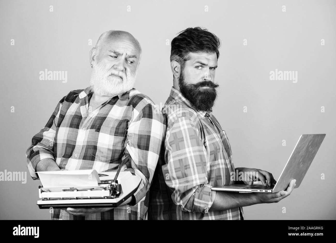 Old vs modern technology Black and White Stock Photos & Images - Alamy