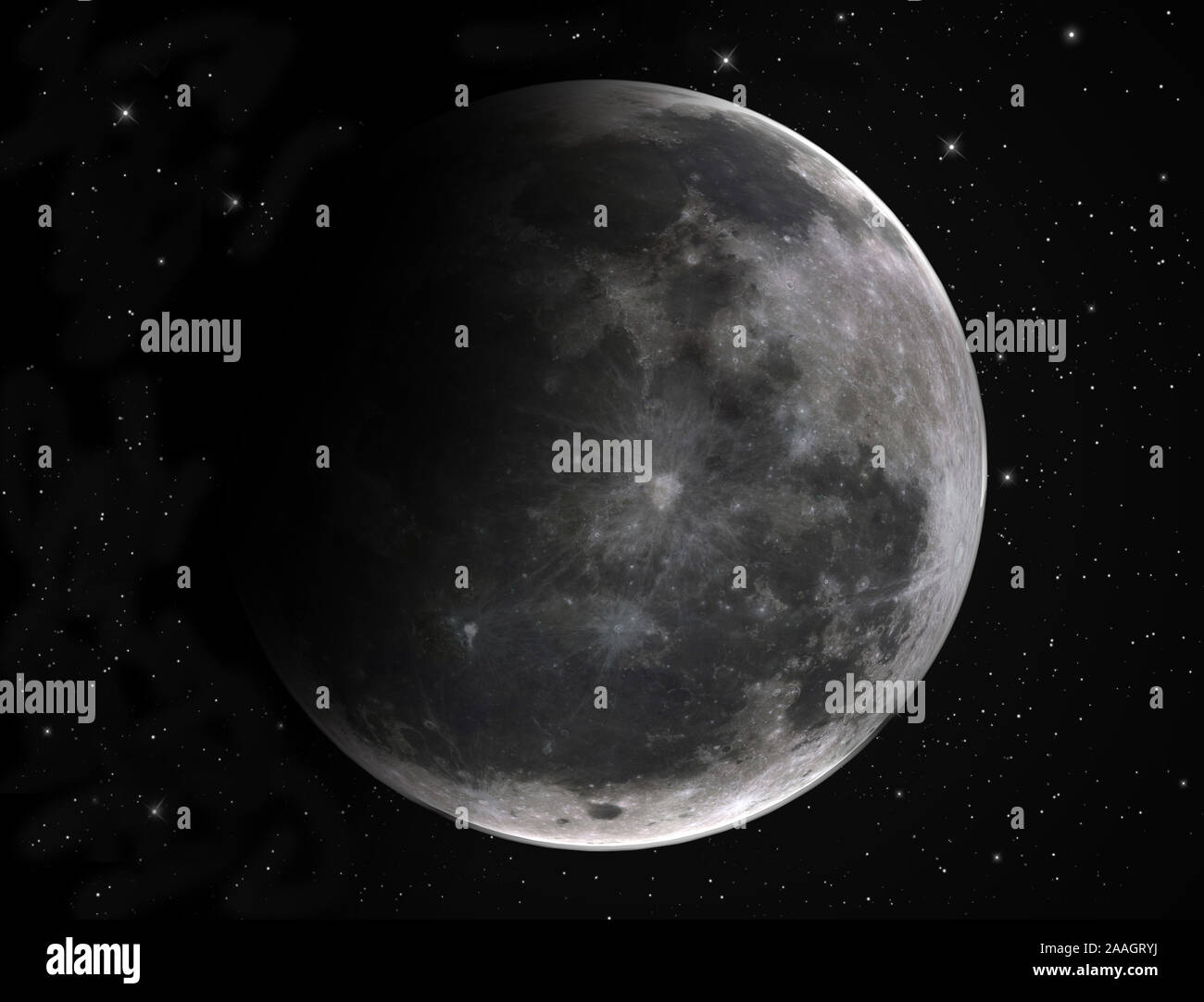 Moon background - 3d render Stock Photo - Alamy