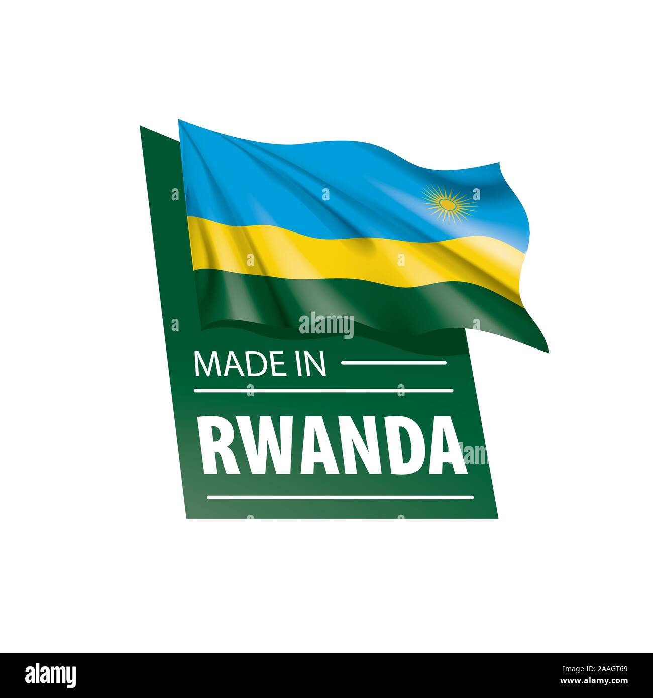 Rwanda flag, vector illustration on a white background Stock Vector ...