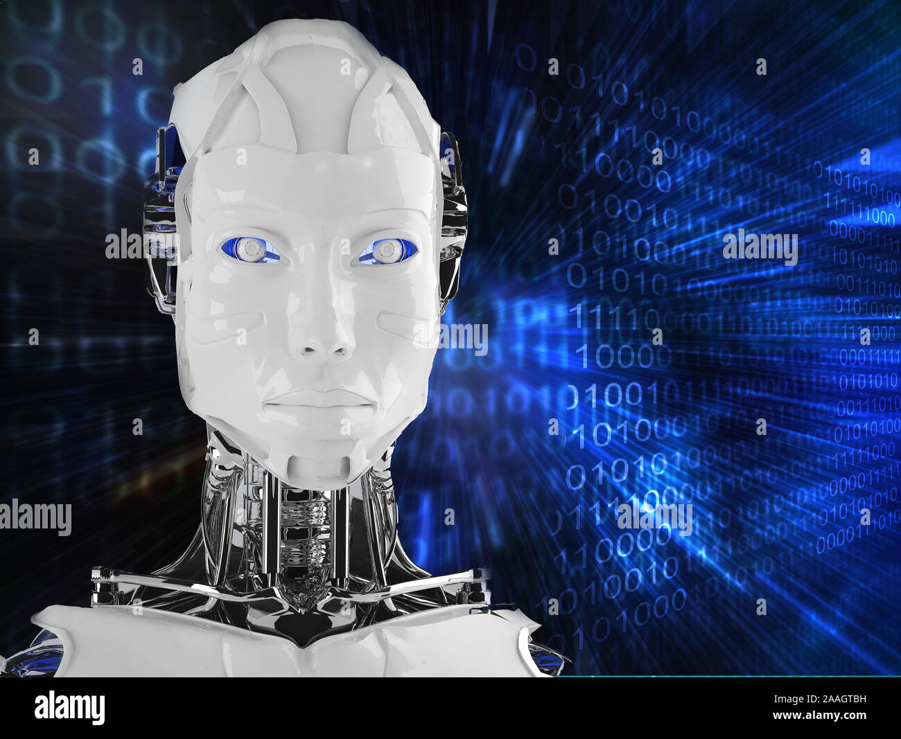 Technology background with robot android women Stock Photo - Alamy