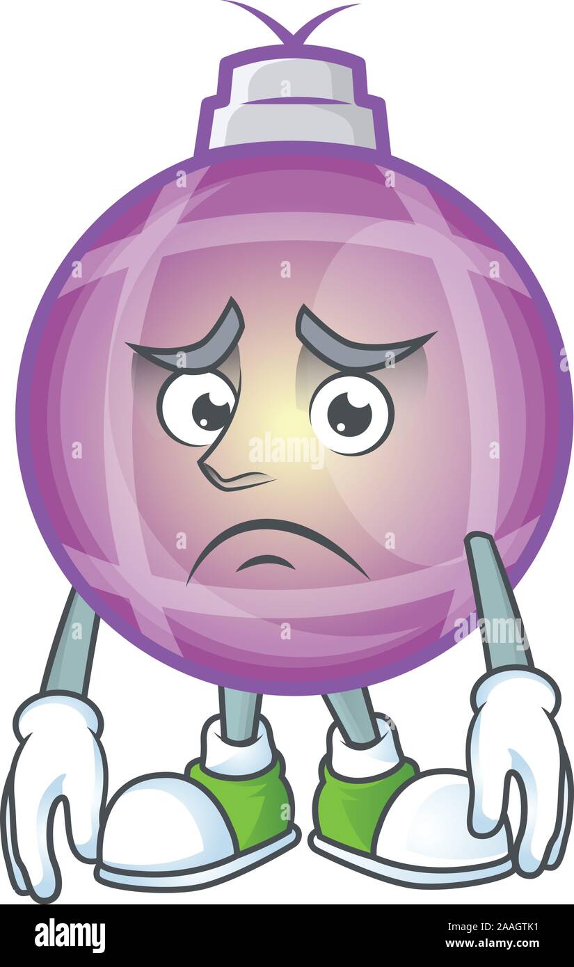 Yellow christmas ball cartoon character showing afraid look face Stock ...