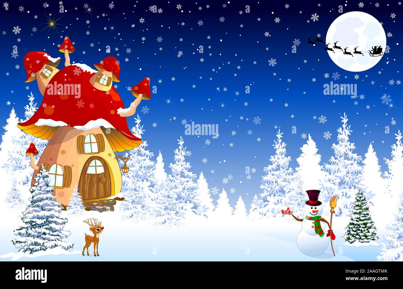 Landscape covered snow on Stock Vector Images - Alamy