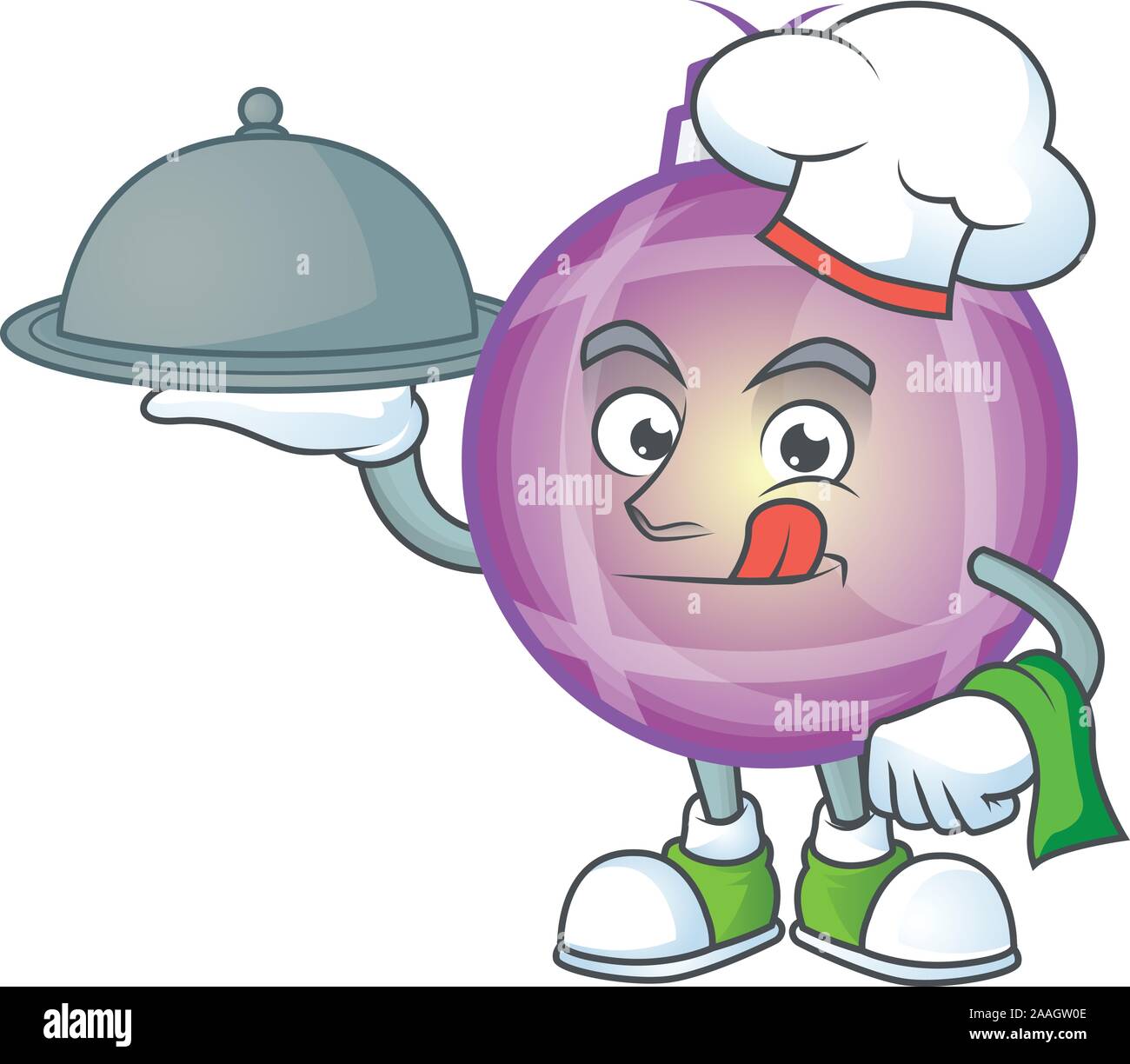 Yellow christmas ball as a chef with food cartoon design Stock Vector ...