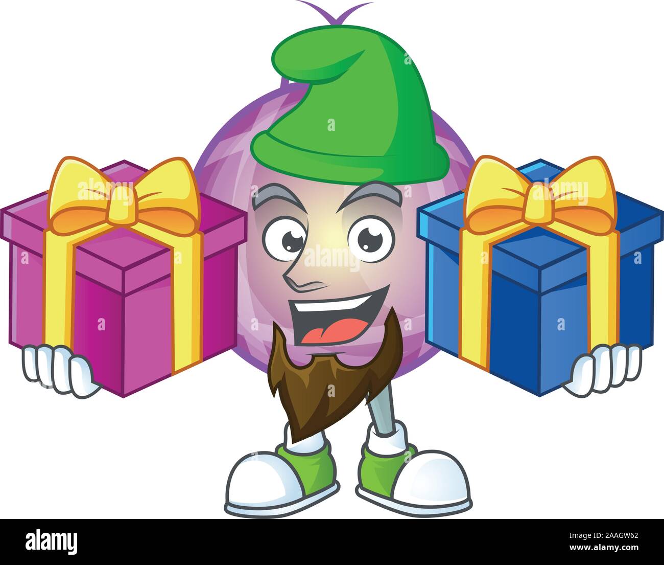 Super cute yellow christmas ball cartoon design with tongue out Stock ...