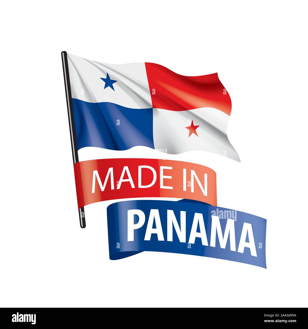 Panama flag, vector illustration on a white background Stock Vector ...