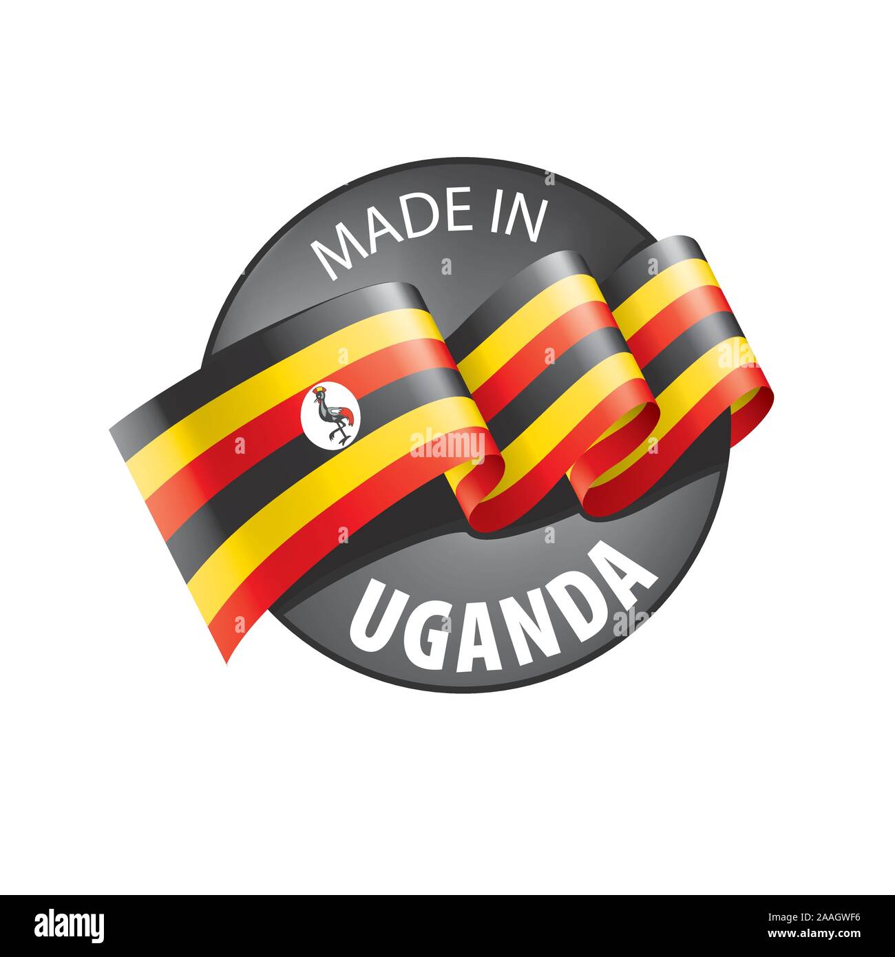 Uganda flag, vector illustration on a white background Stock Vector ...