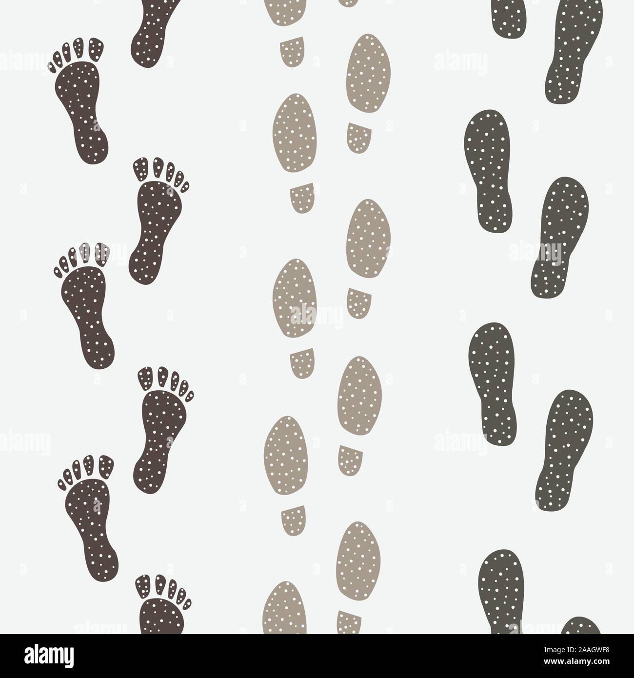 Seamless pattern with footsteps. Cute Hand Drawn Scandinavian Style ...