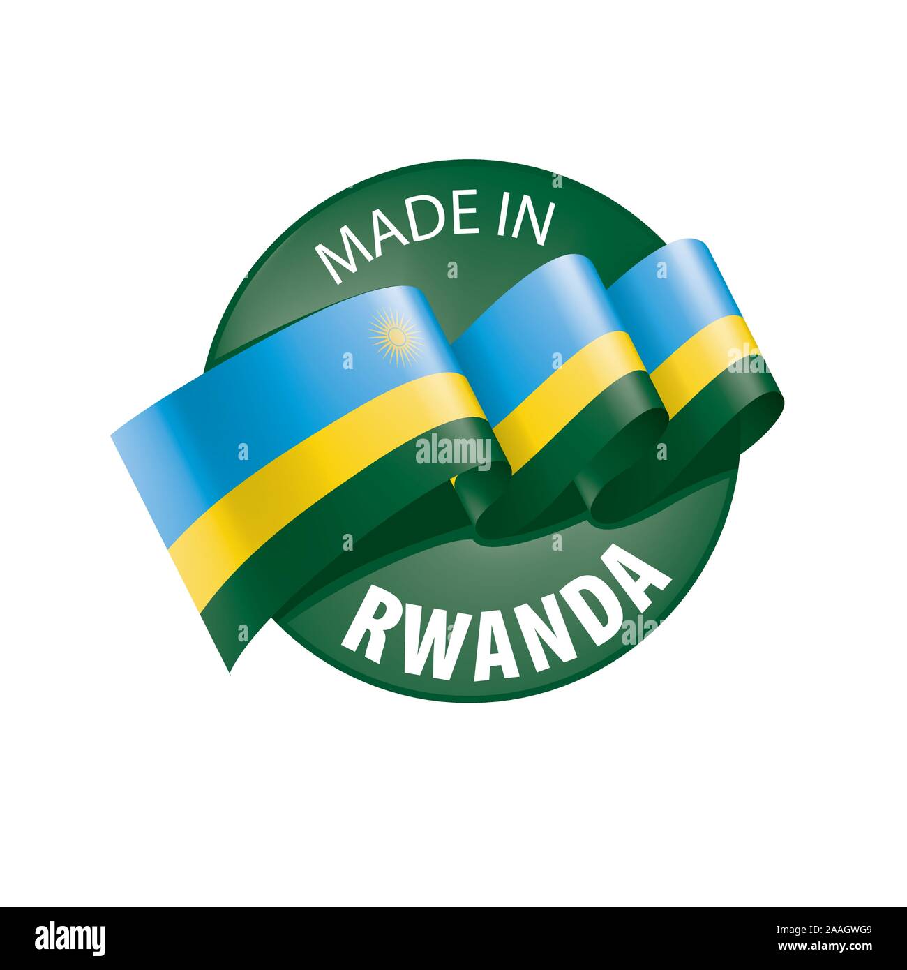 Rwanda flag, vector illustration on a white background Stock Vector ...