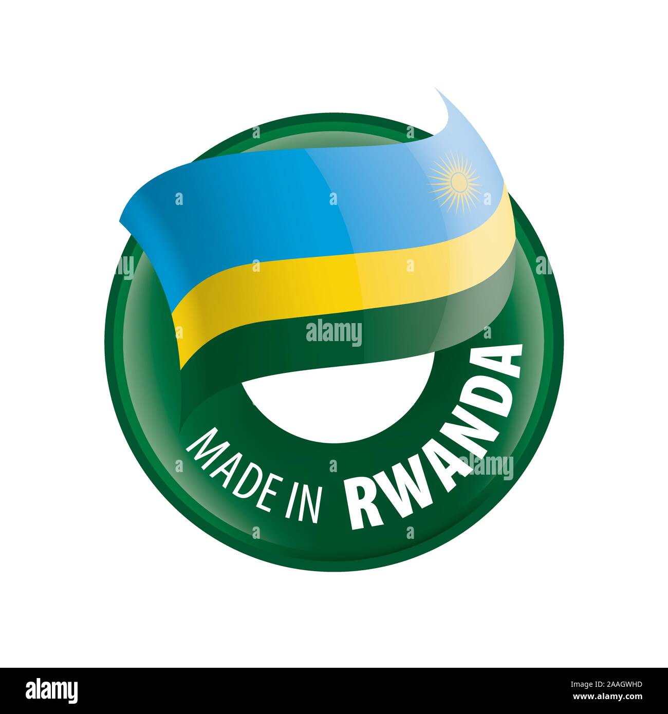 Rwanda flag, vector illustration on a white background Stock Vector ...