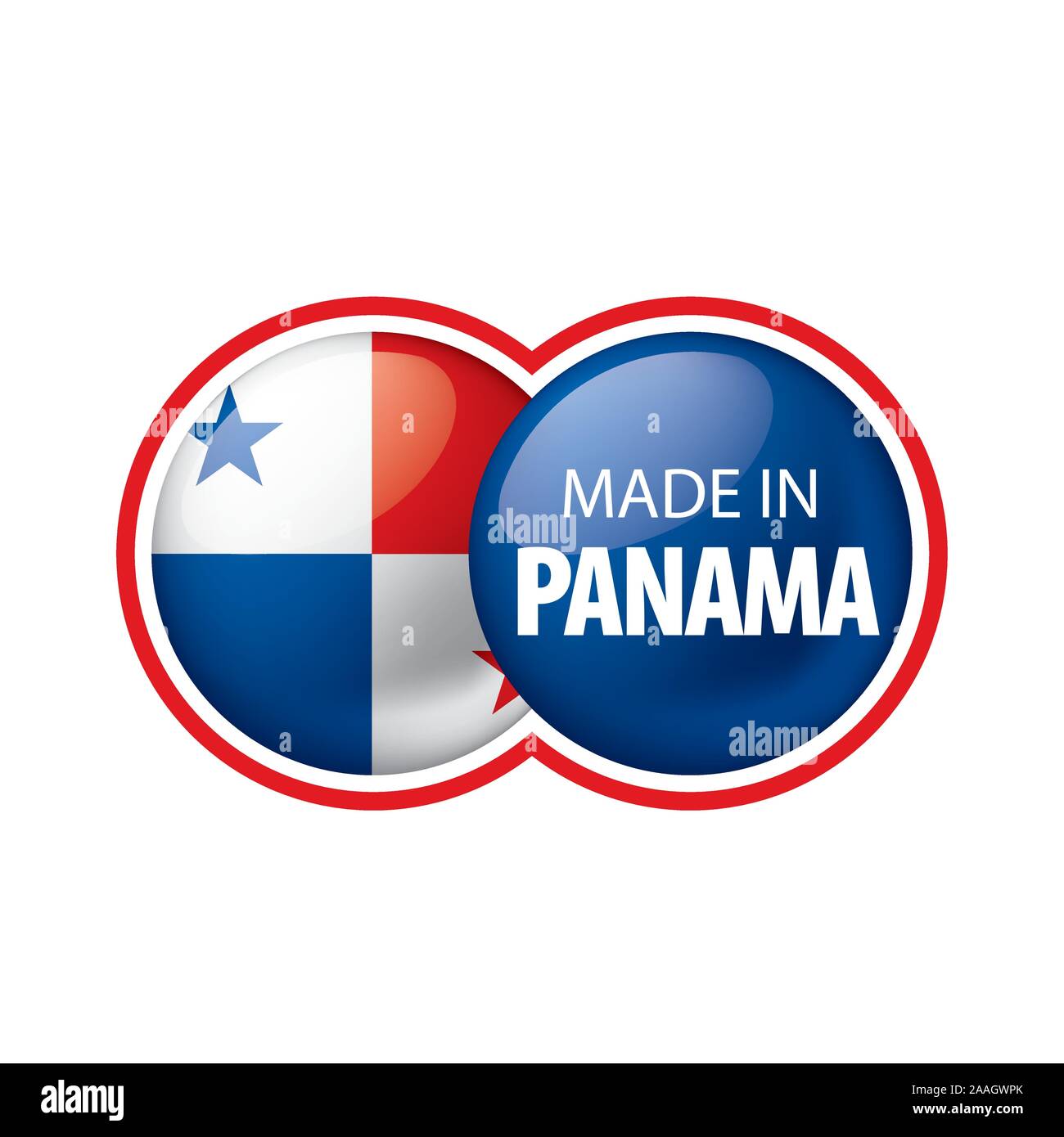 Panama flag, vector illustration on a white background Stock Vector ...