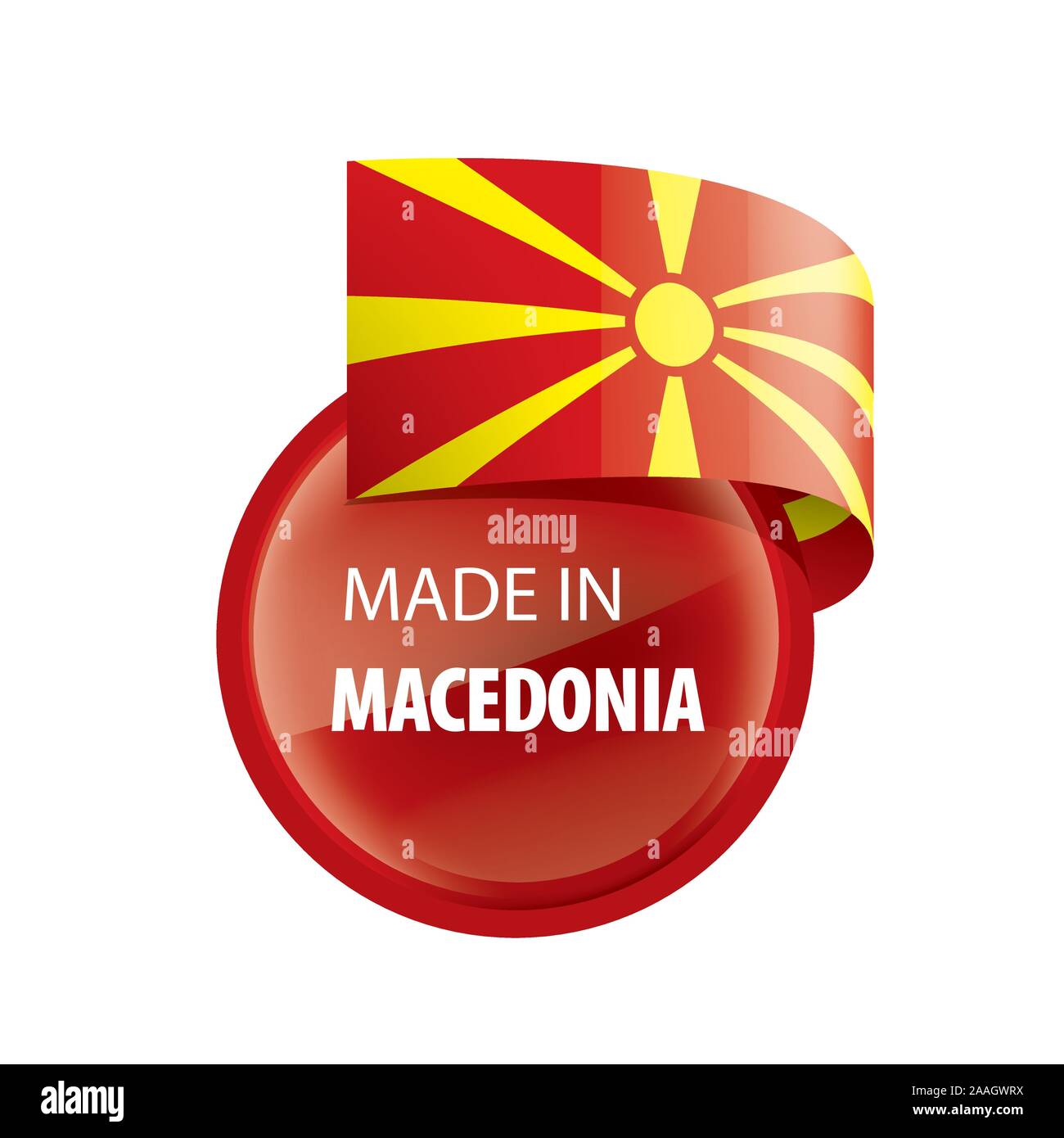 Macedonia flag, vector illustration on a white background Stock Vector ...