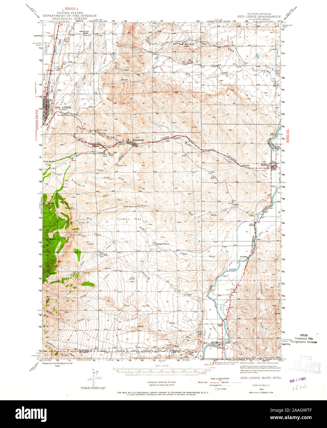 Map of red lodge montana hi-res stock photography and images - Alamy