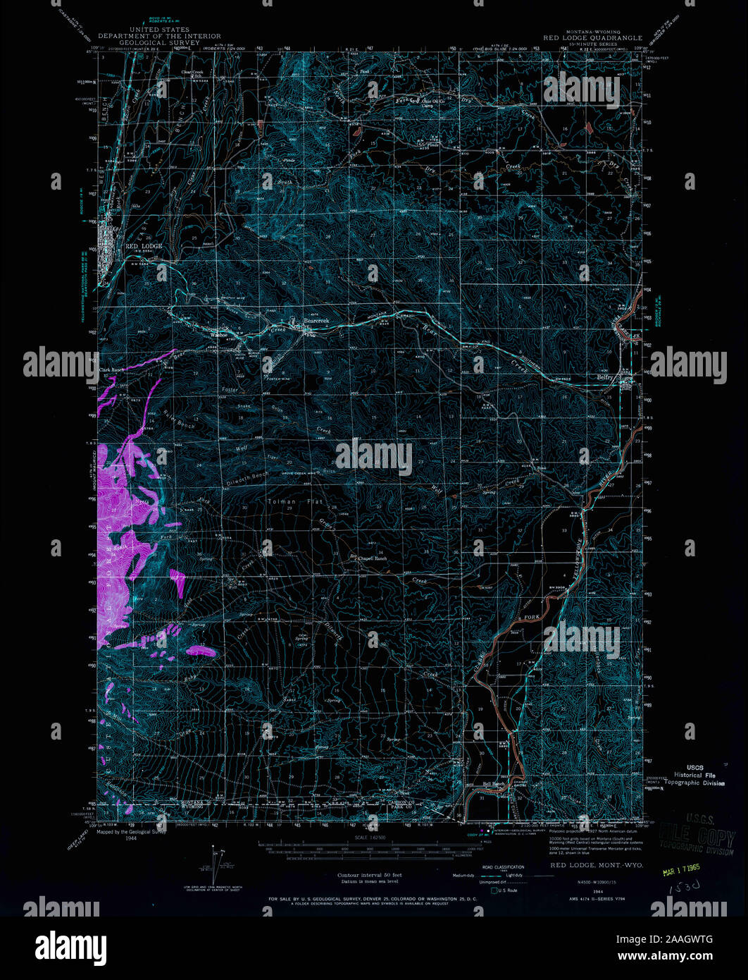 Red lodge montana map hi-res stock photography and images - Alamy