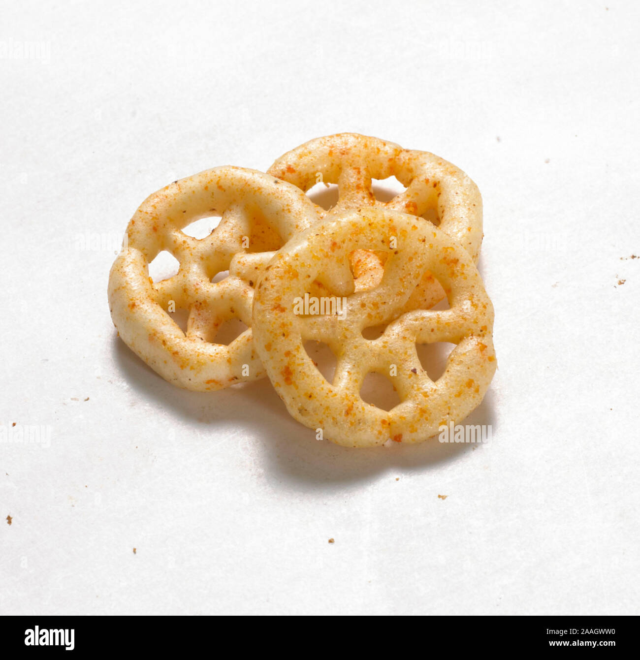 Fried and Spicy wheel Snacks or Fryums (Snacks Pellets) served in a ...