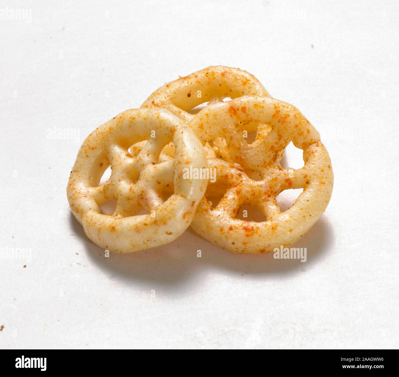 Fried and Spicy wheel Snacks or Fryums (Snacks Pellets) served in a ...