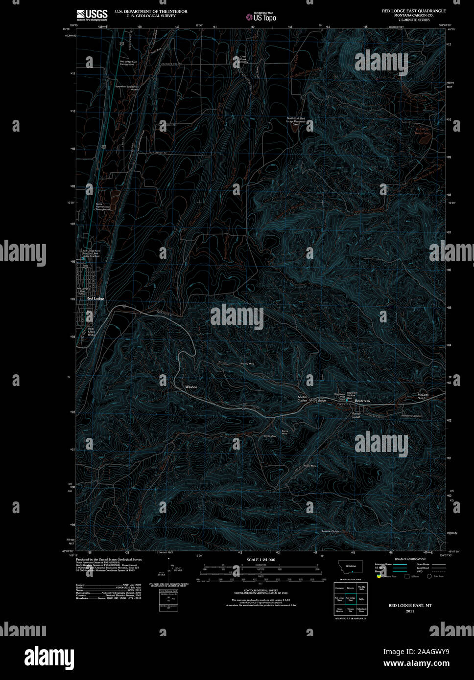 Map of red lodge hi-res stock photography and images - Alamy