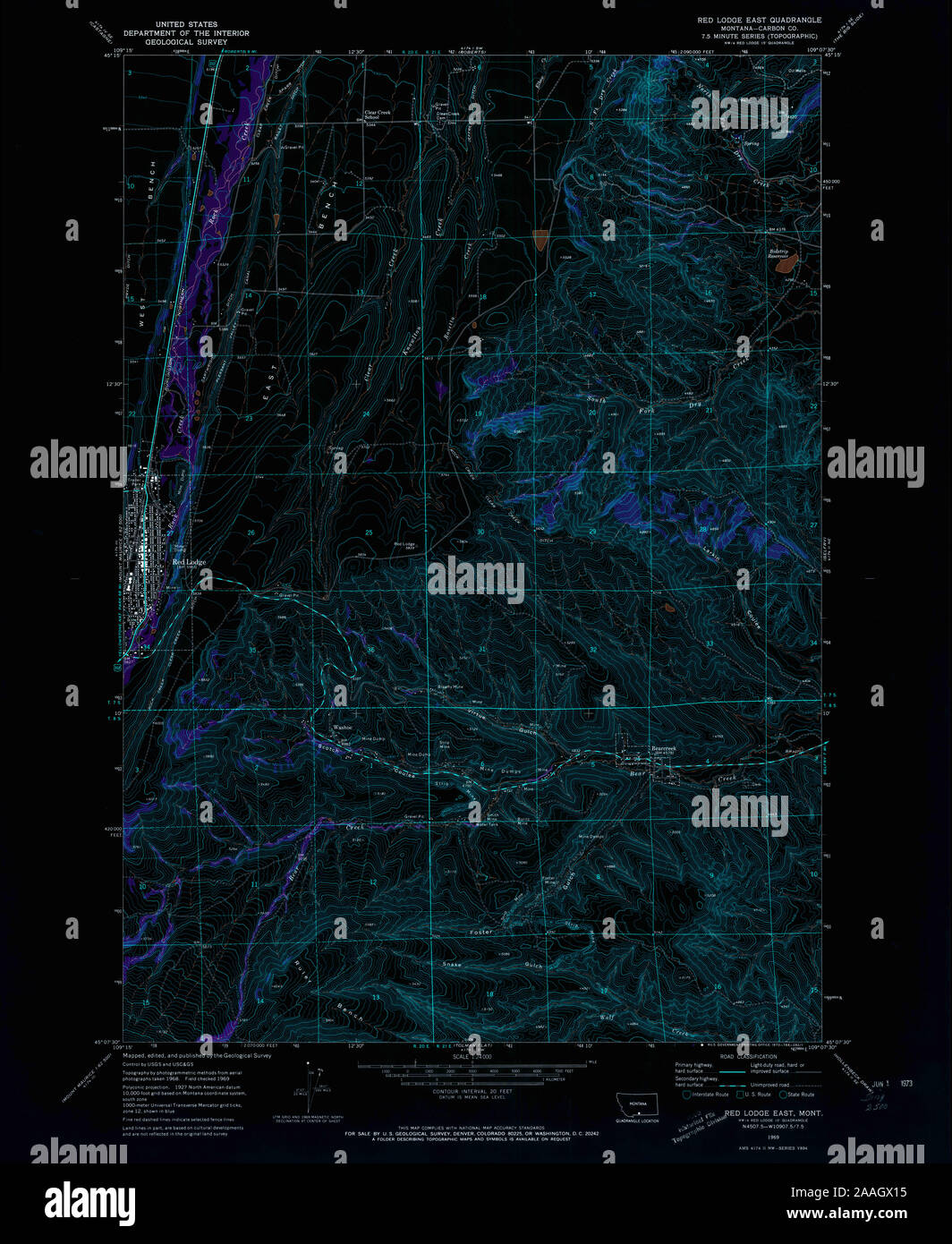 Map of red lodge hi-res stock photography and images - Alamy