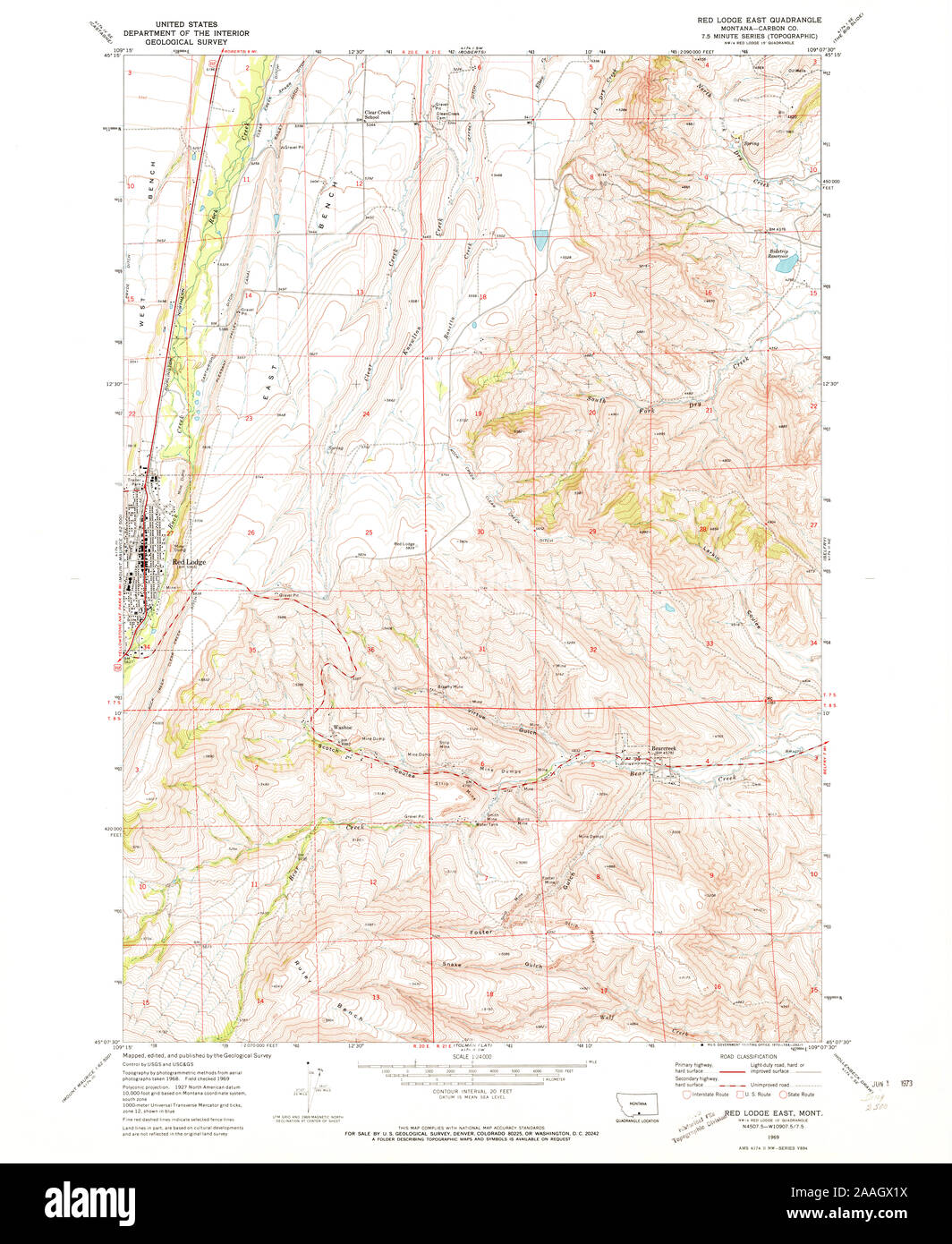 Map of red lodge montana hi-res stock photography and images - Alamy
