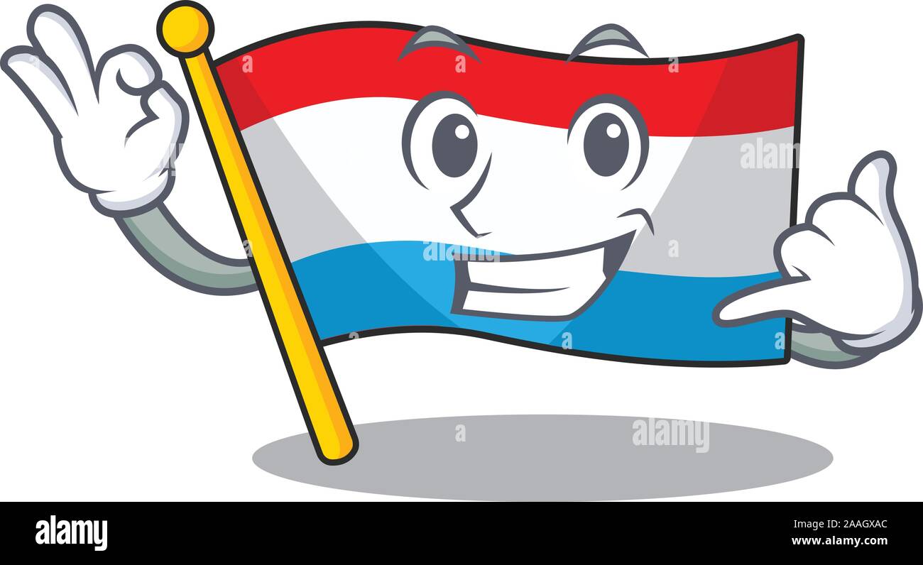 Cartoon flag luxembourg isolated in character call me Stock Vector ...