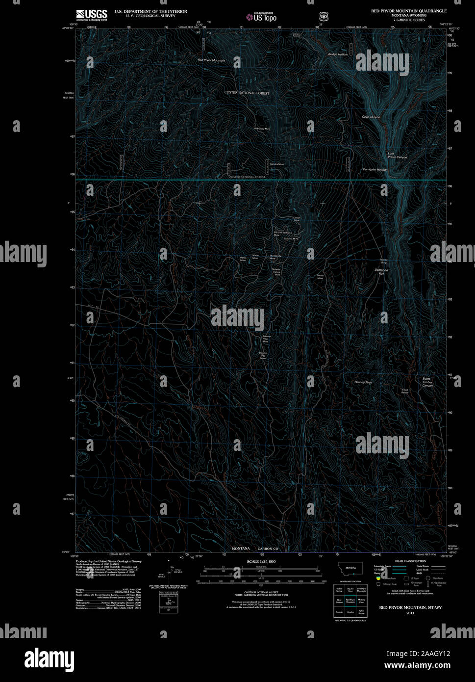 Pryor montana map hi-res stock photography and images - Alamy