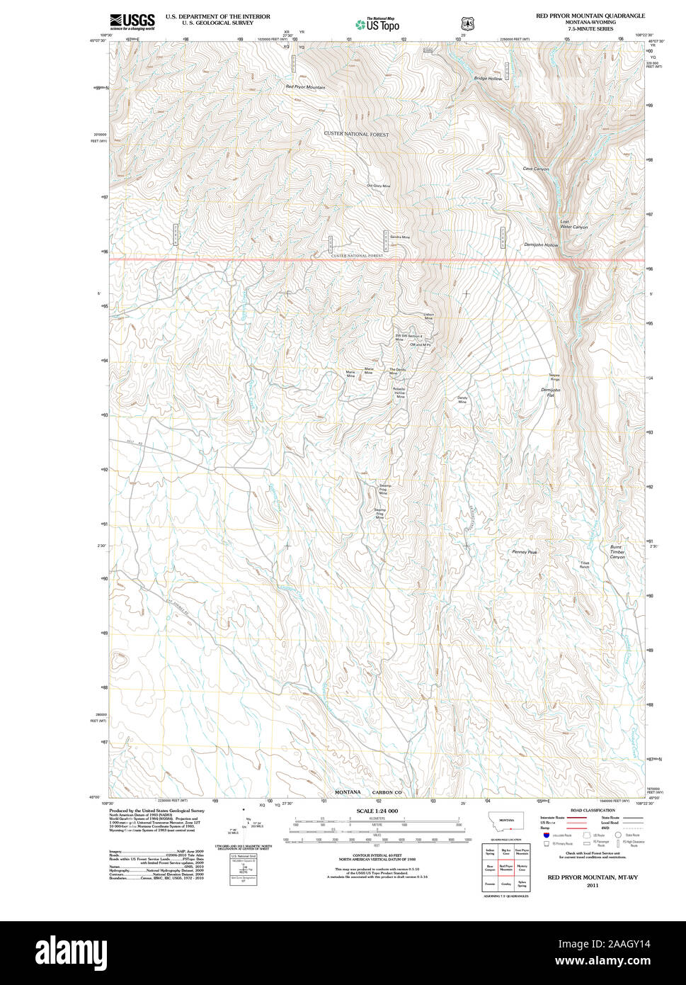 Pryor montana map hi-res stock photography and images - Alamy