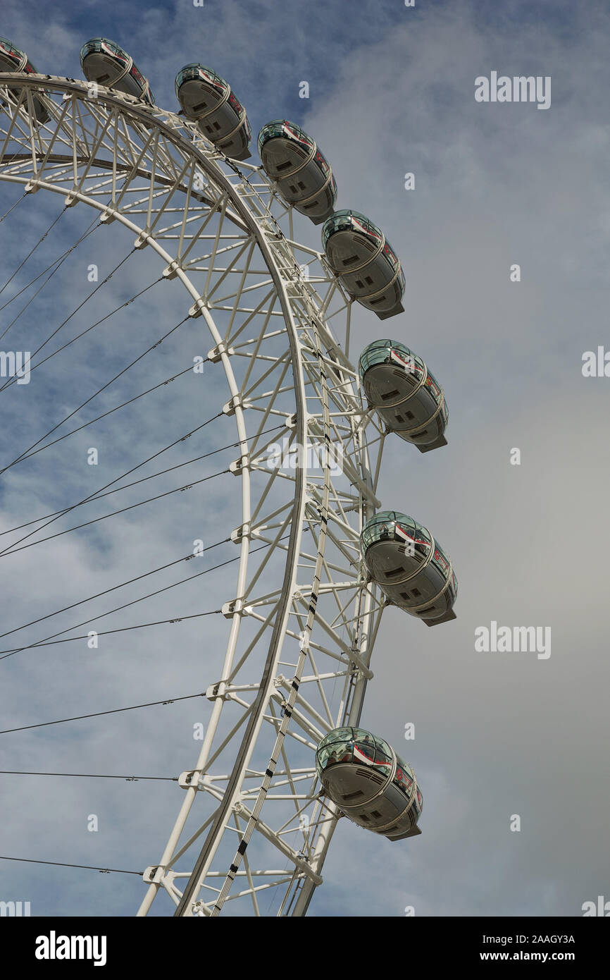LONDON, UK - SEPTEMBER 08, 2017: The view of the London Eye ferris ...