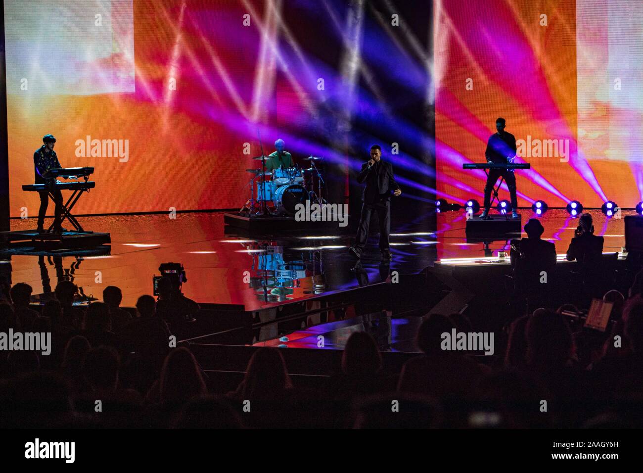 Mahmood at X Factor 13 at Candy Arena on November 21, 2019 in Milano ...