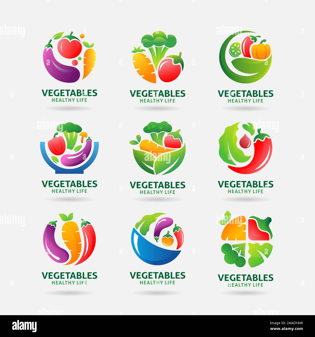 Vegetables logo Stock Vector Images - Alamy