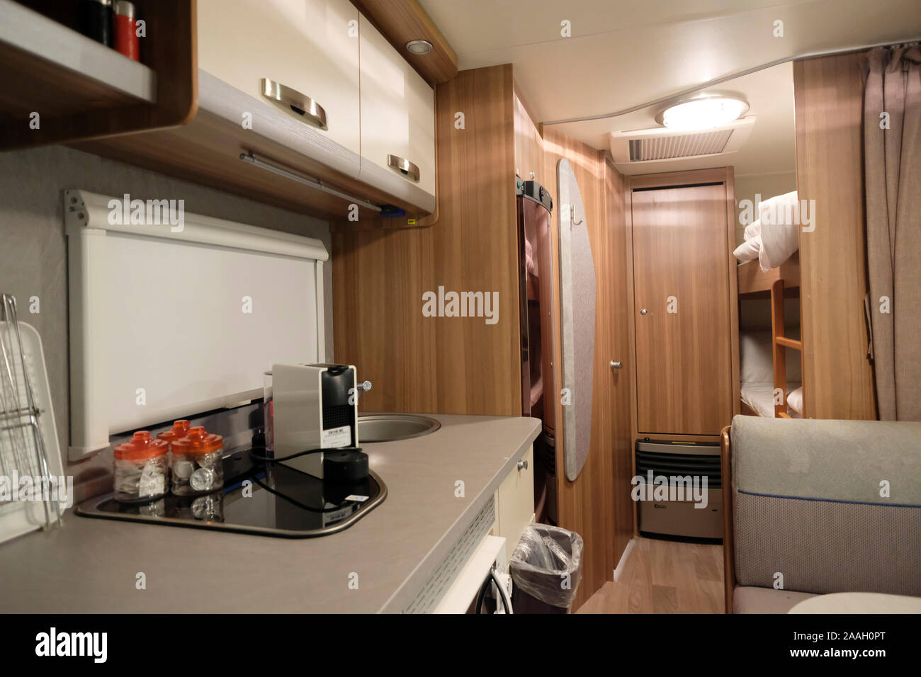 Interior of a travel trailer or caravan Stock Photo - Alamy