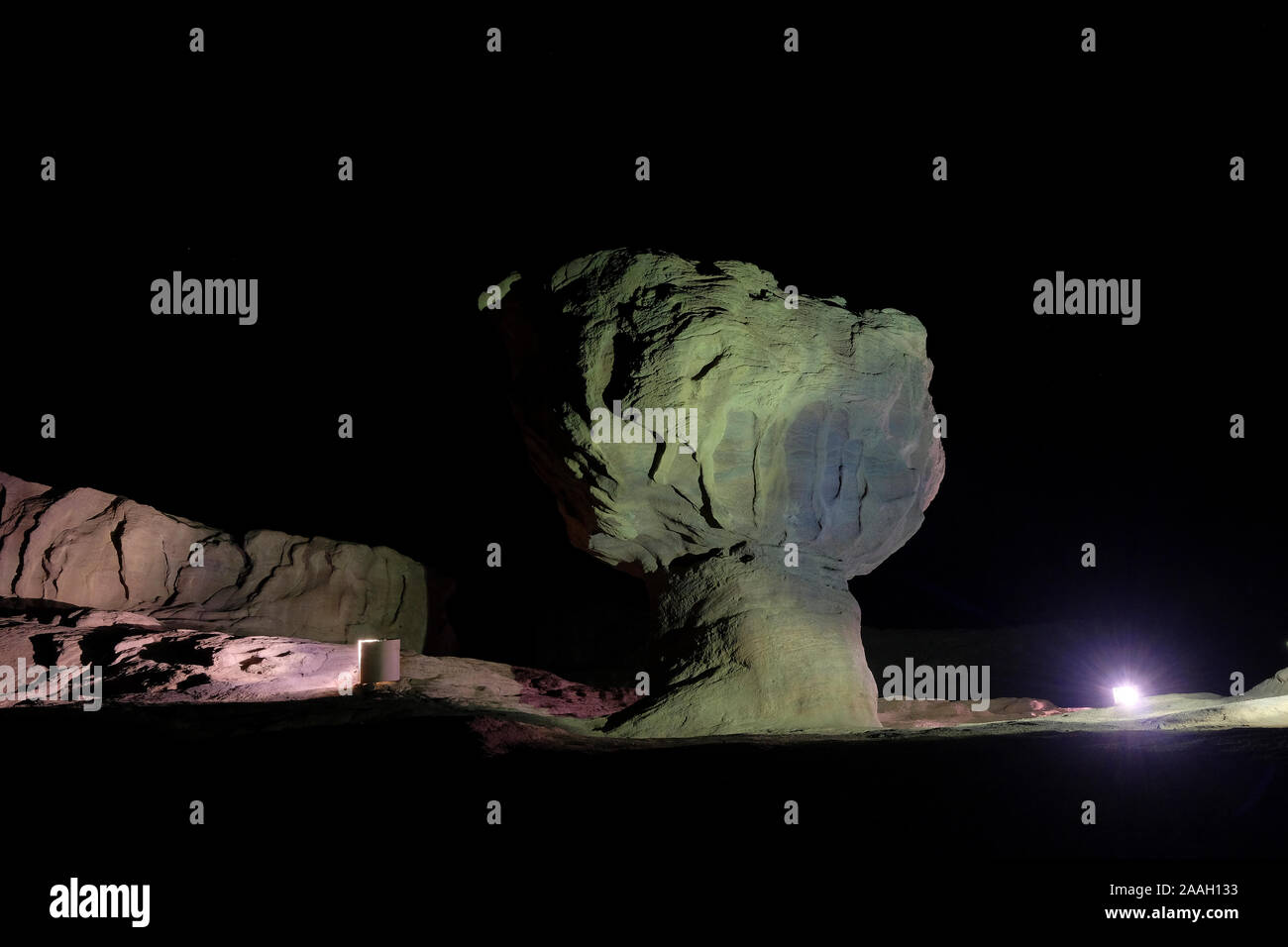 The mushroom shaped rock formation carved by the natural forces of ...