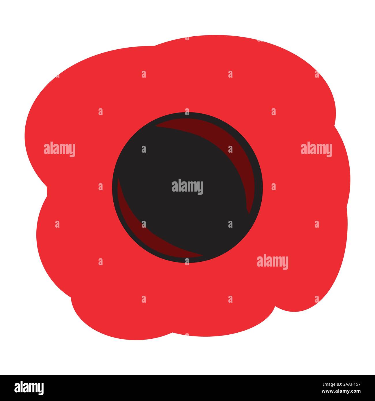 Abstract version of the Red Poppy Remembrance Icon isolated over a ...