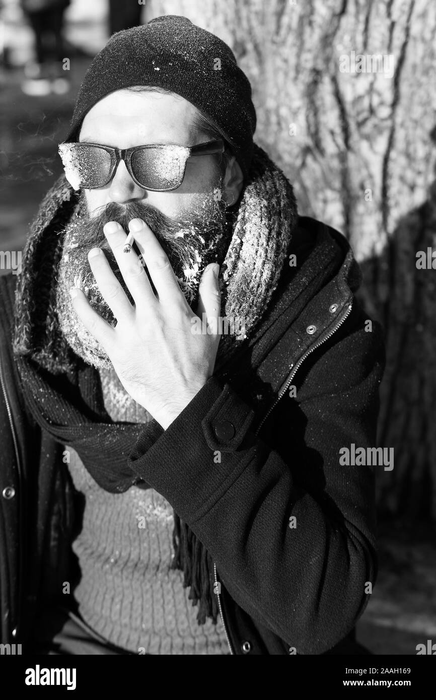 Man beard covered black Black and White Stock Photos & Images - Alamy