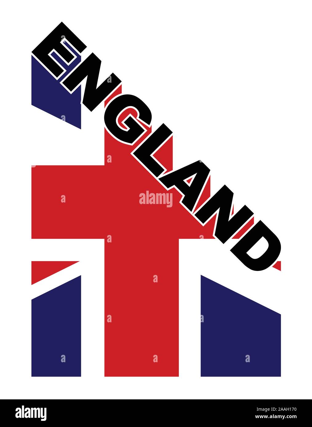 The text England with a flag shadow over a white background Stock ...