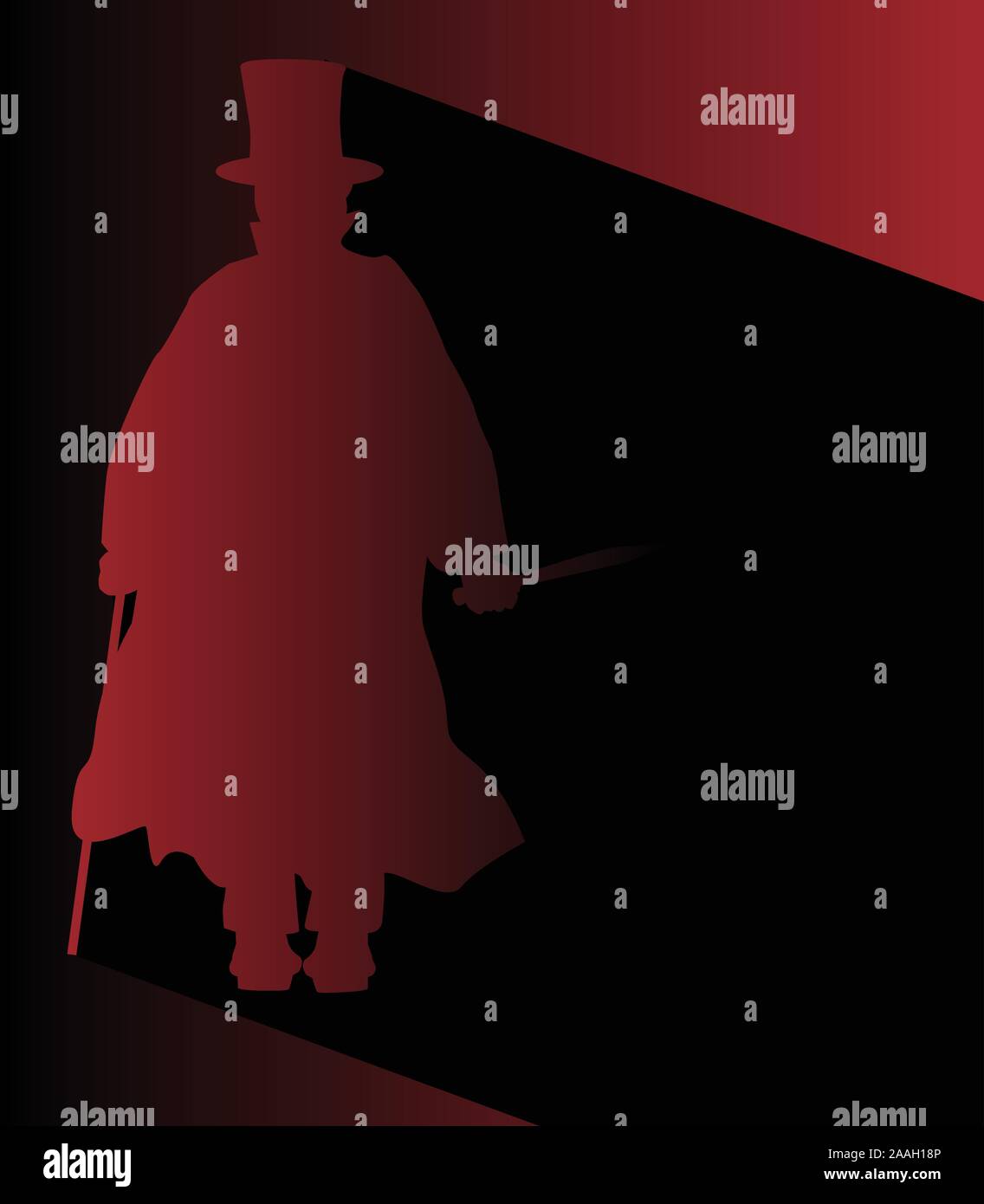 Jack the Ripper in silhouette over a dark background Stock Vector Image ...
