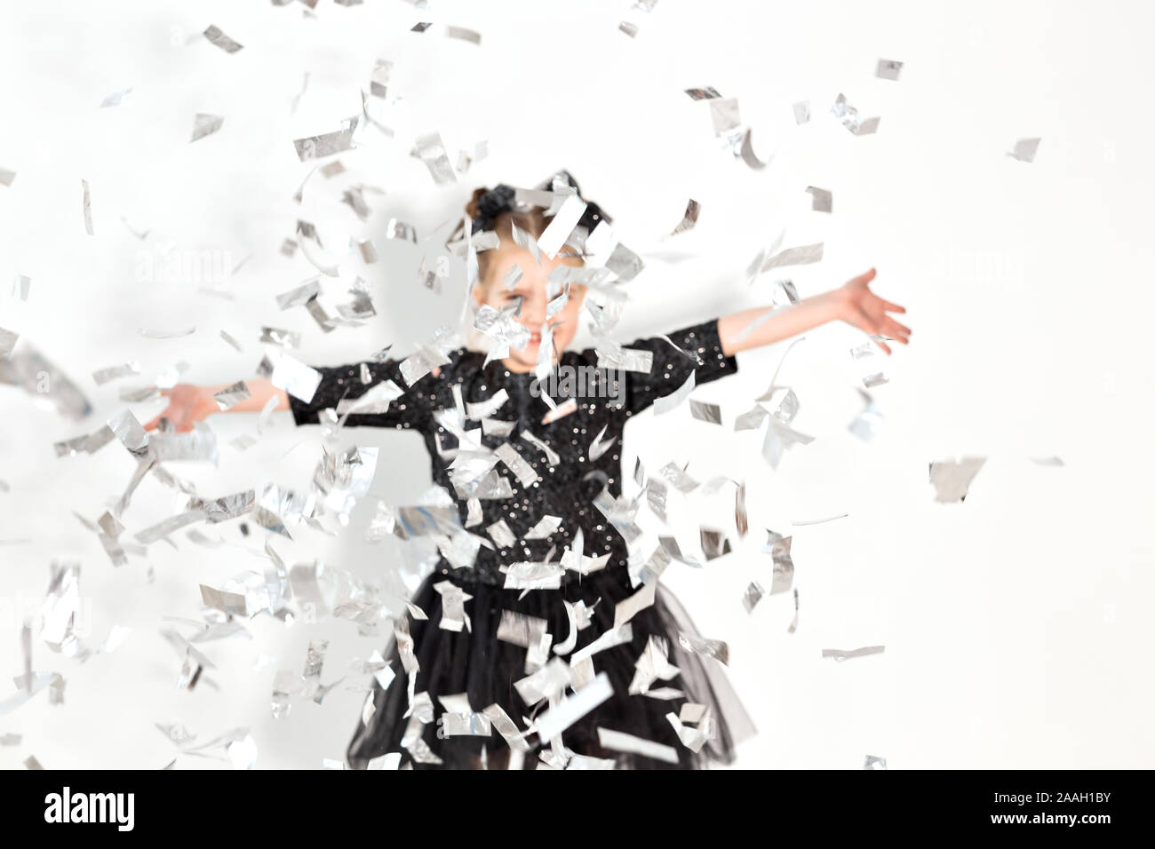 Party, holidays, new year and celebration concept - Female child ...
