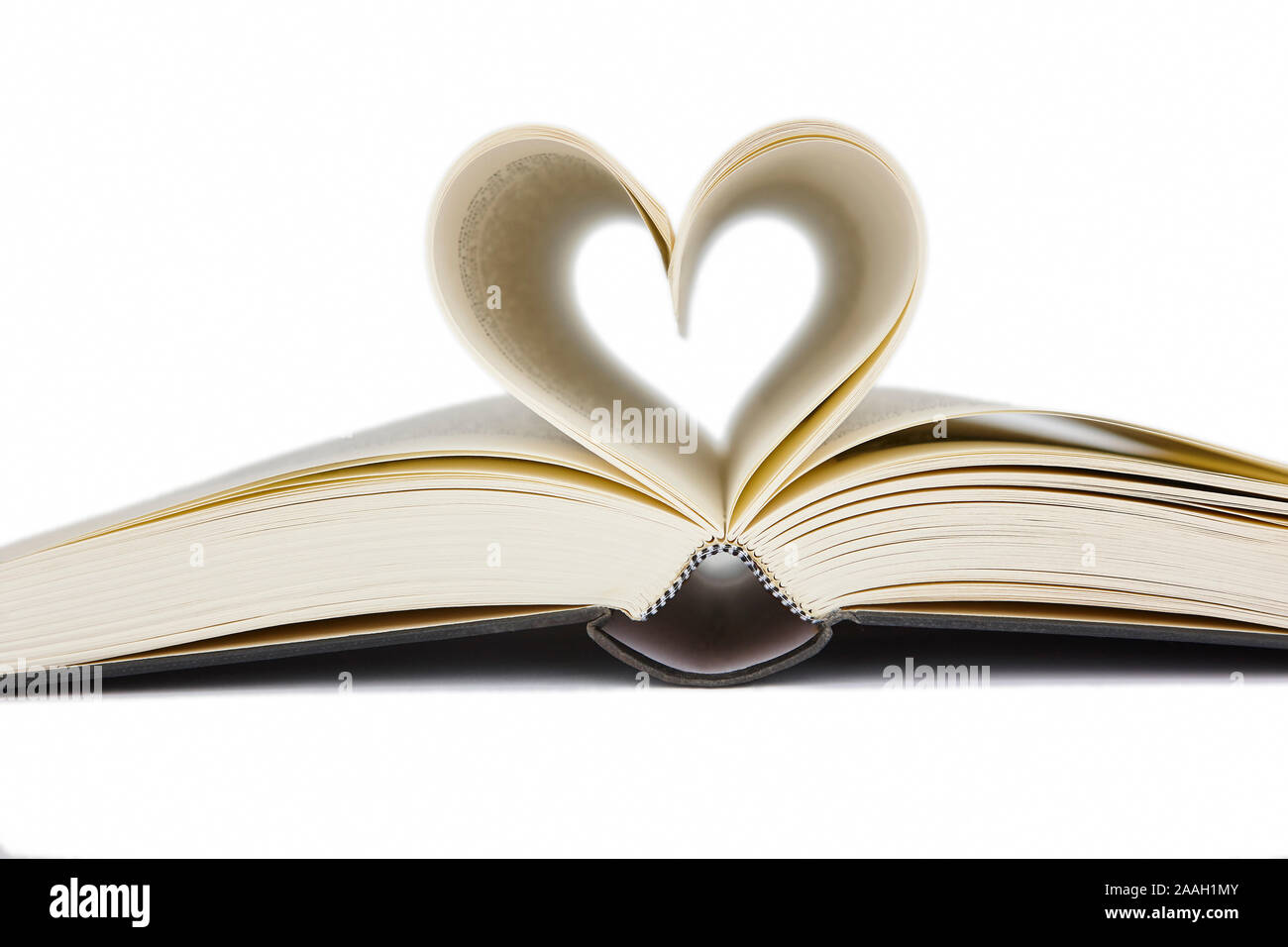 Open book with heart shaped pages. Love for reading. Isolated Stock ...