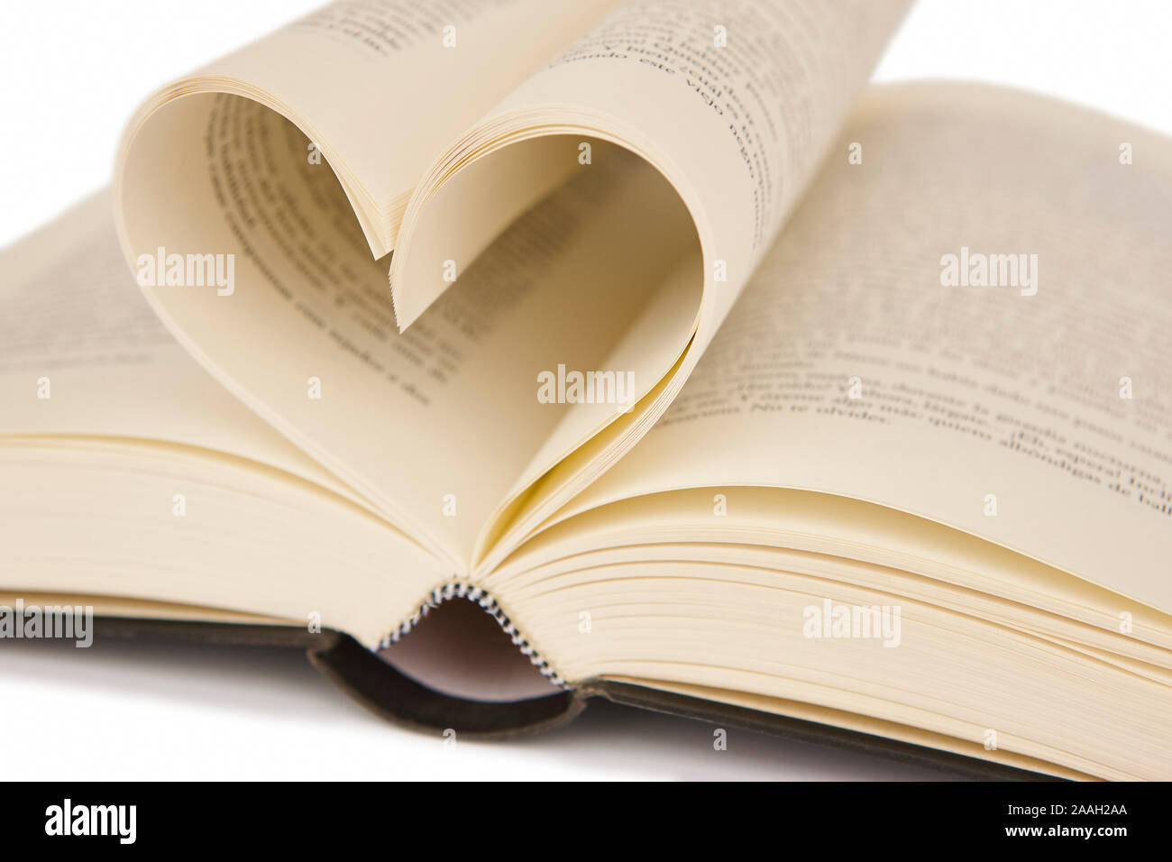 Open book with heart shaped pages. Love for reading. Isolated Stock ...