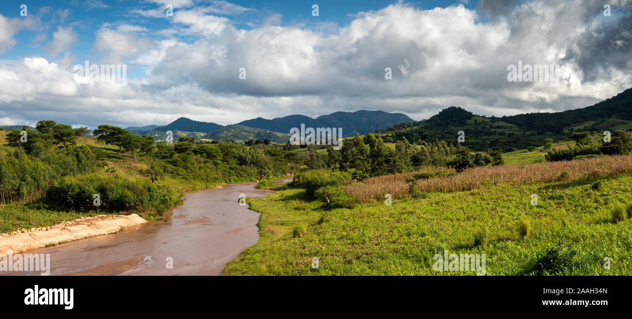 Ethiopia, South Omo, Jinka, muddy river at end of rainy season ...