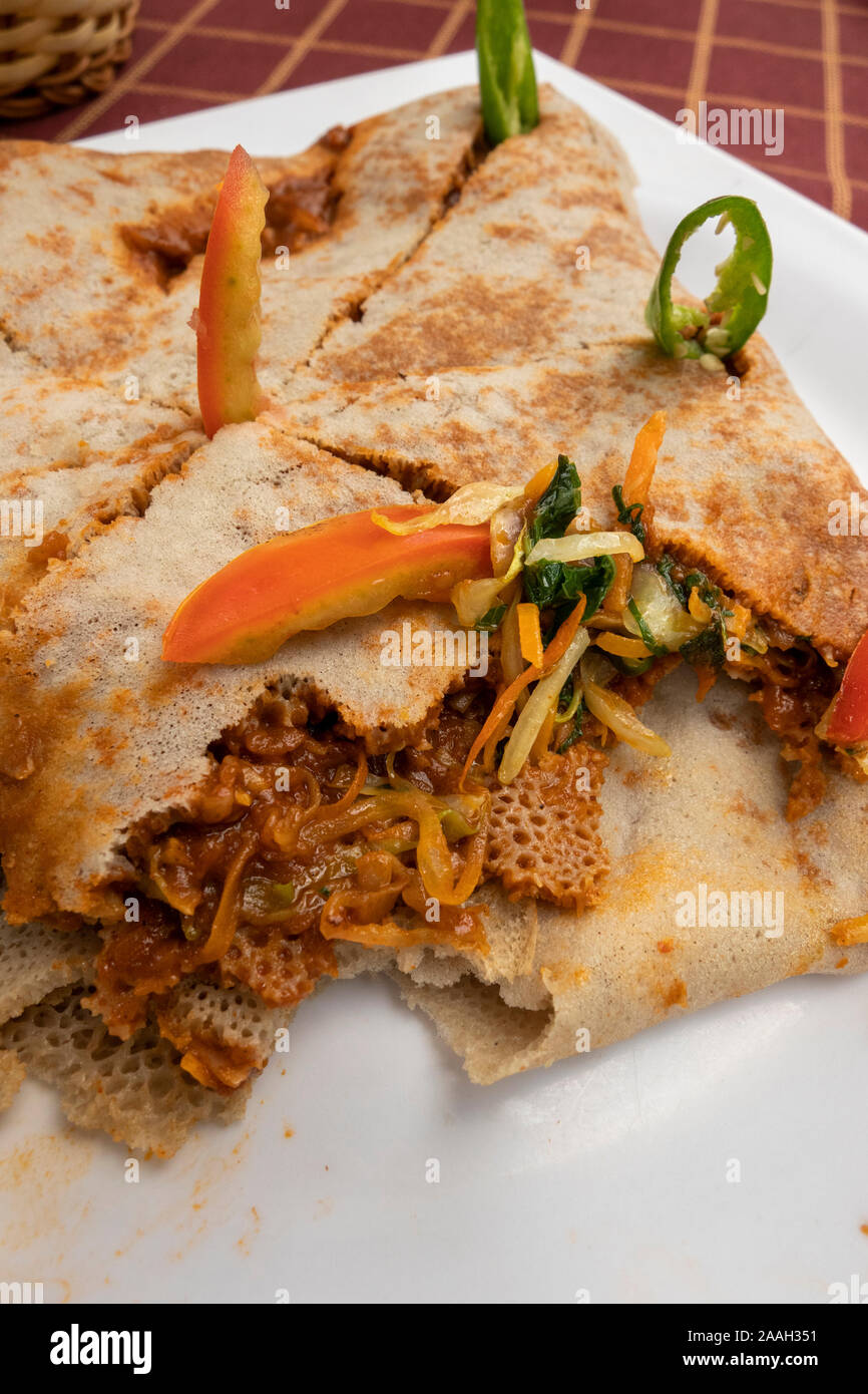 Ethiopia, South Omo, Jinka, food, shiro tegabino, spicy chick pea paste ...
