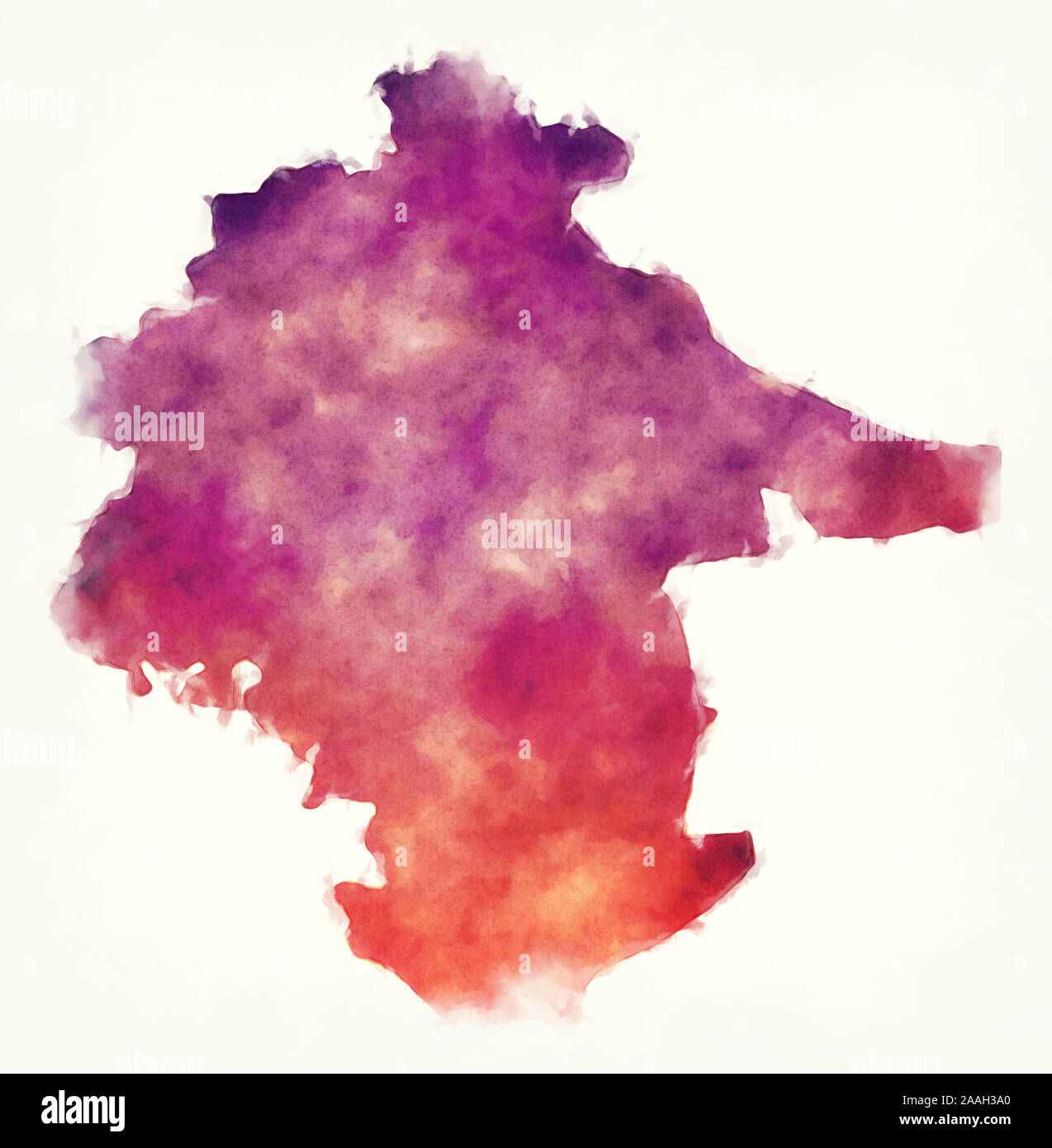 Vukovar-Srijem county watercolor map of Croatia Stock Photo - Alamy