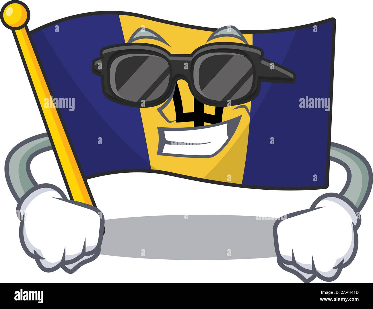 Super cool flag barbados character wearing black glasses Stock Vector ...