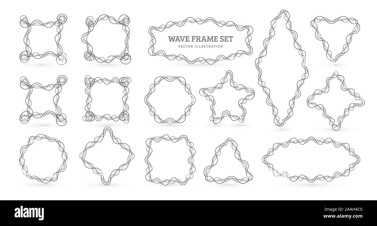 Collection of frames from tangled lines. Frames of complex pulsating ...