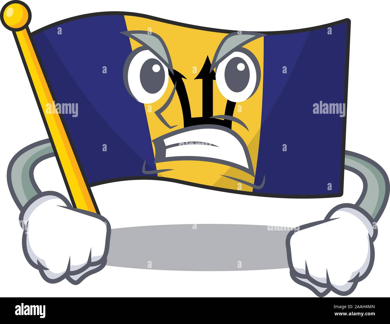 illustration of Angry flag barbados mascot vector illustration Stock ...