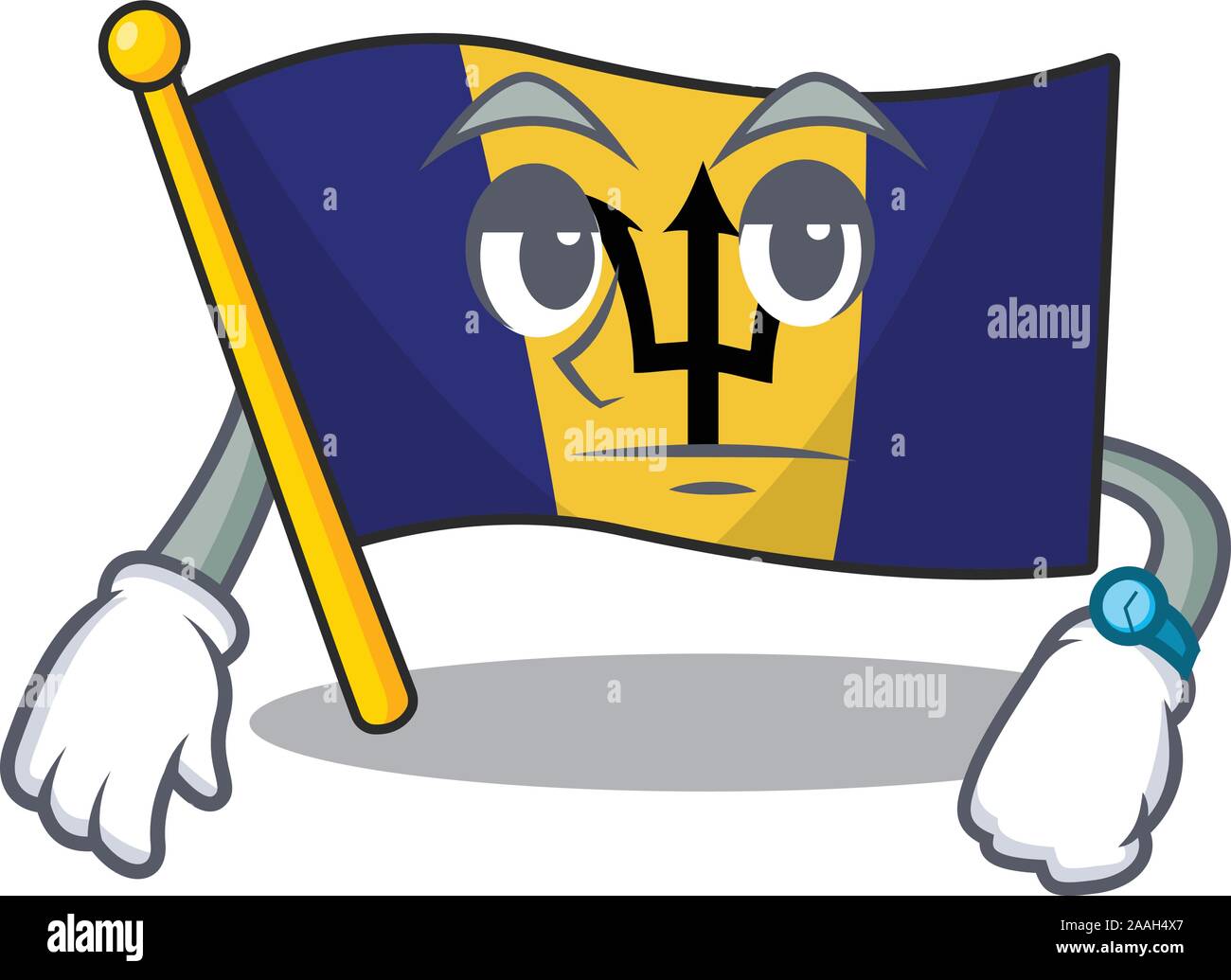 Flag barbados cartoon with in waiting character Stock Vector Image ...