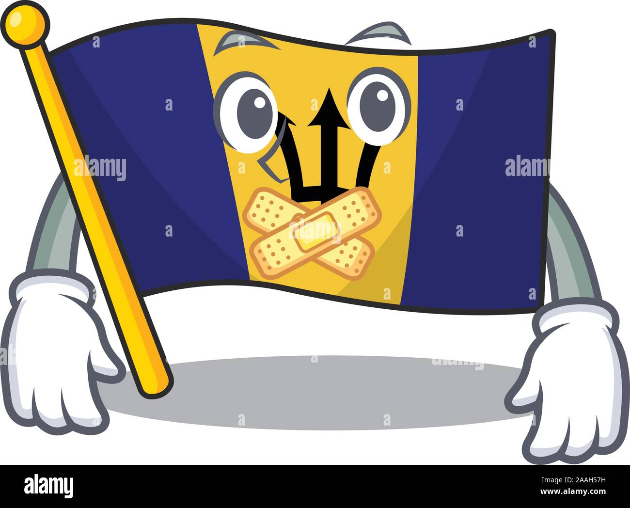 Flag barbados cartoon with in silent character Stock Vector Image & Art ...