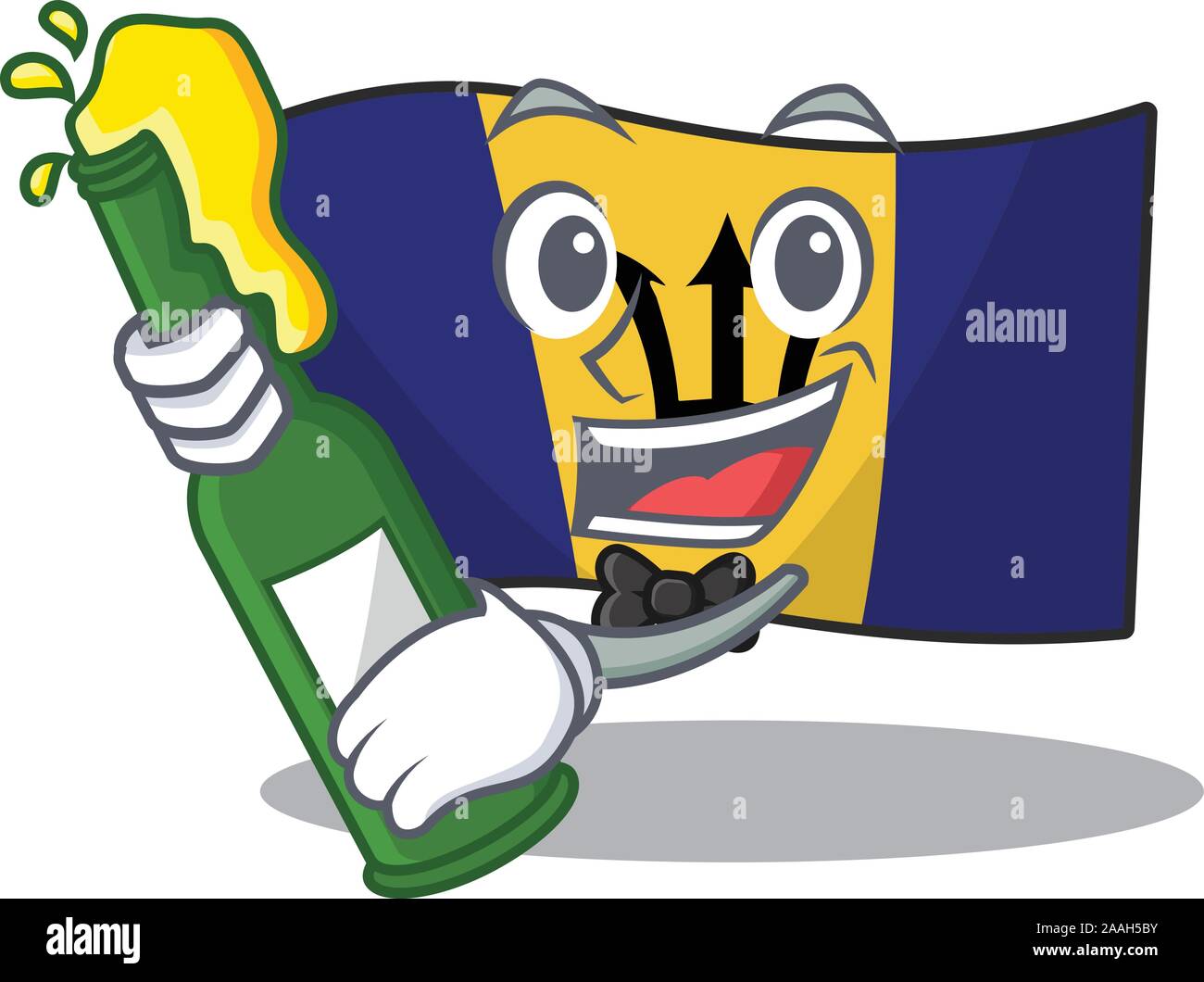 Flag barbados cartoon with in bring beer character Stock Vector Image ...