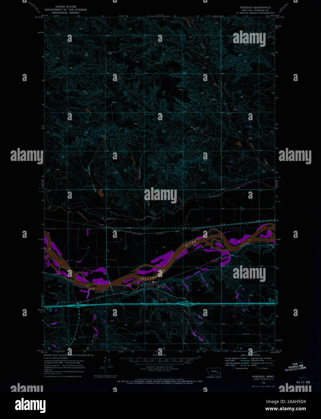 Map of rosebud montana hi-res stock photography and images - Alamy