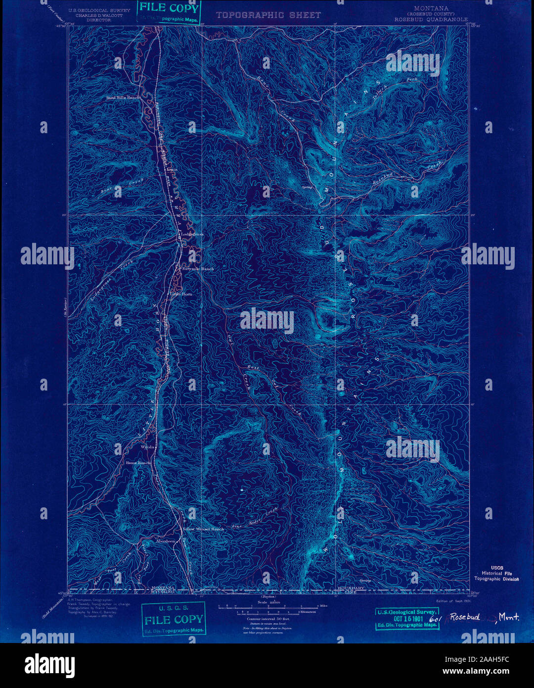 Map of rosebud montana hi-res stock photography and images - Alamy