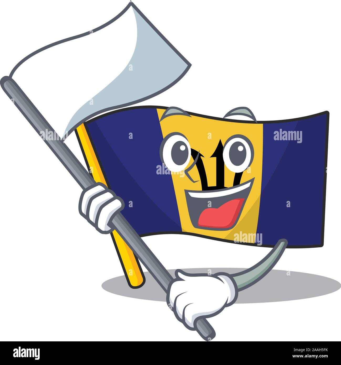 Flag barbados cartoon with in bring flag character Stock Vector Image ...